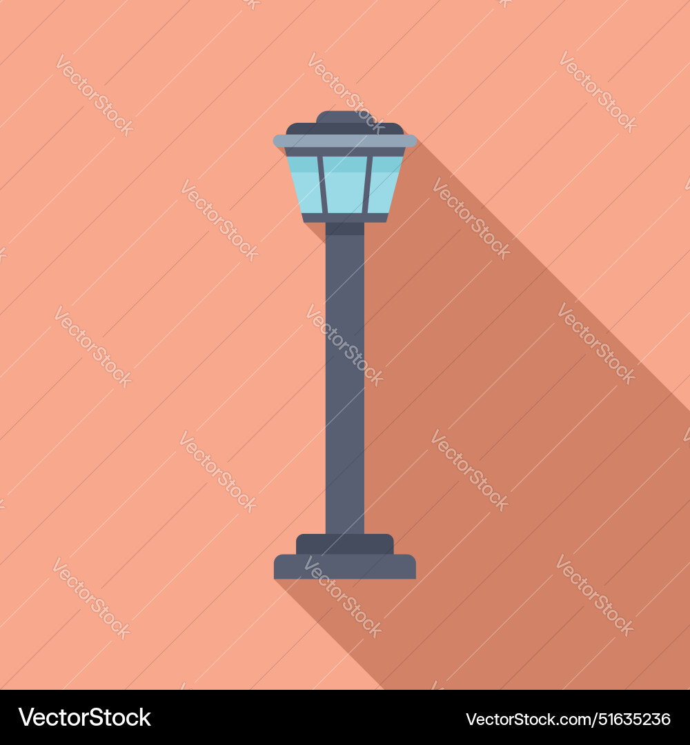 Single street lamp casting a shadow on pink Vector Image