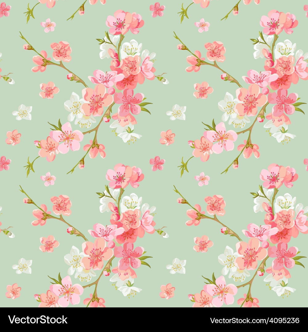 Spring blossom flowers background Royalty Free Vector Image