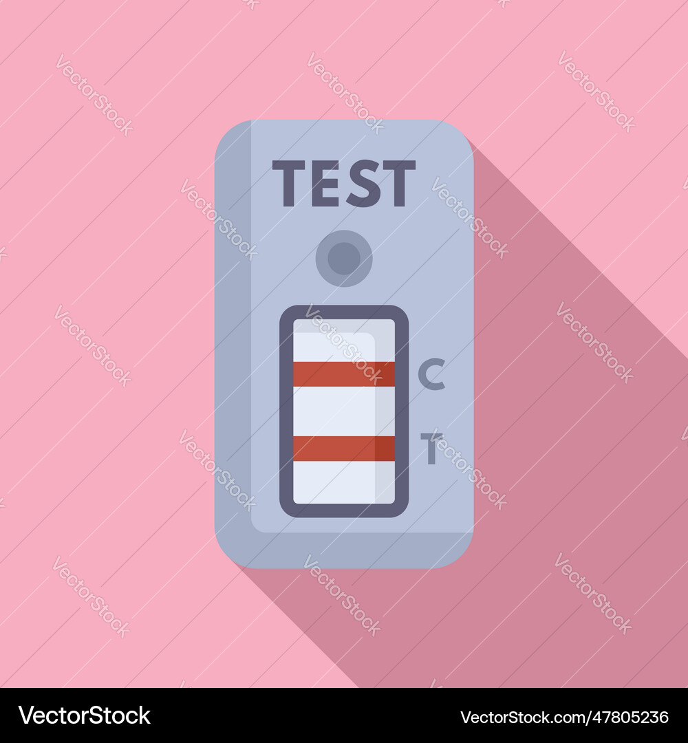 Test rapid icon flat clinic kit Royalty Free Vector Image