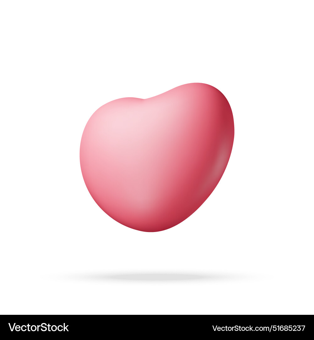 3d red heart isolated on white Royalty Free Vector Image
