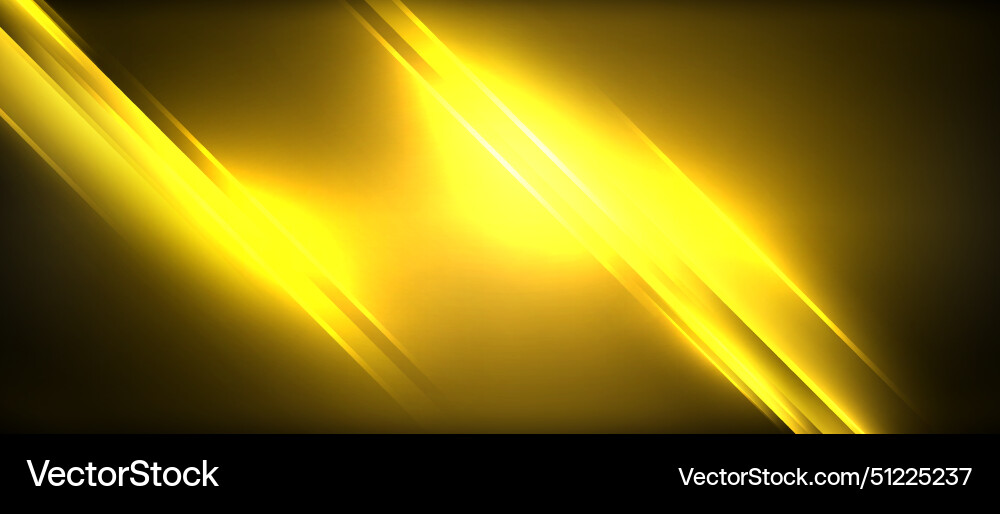Amber light beam on dark background creates Vector Image