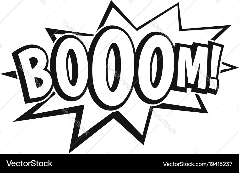 Boom explosion bubble icon simple style Royalty Free Vector