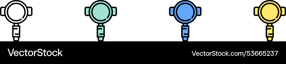 Coffee filter icon outline green blue and yellow Vector Image