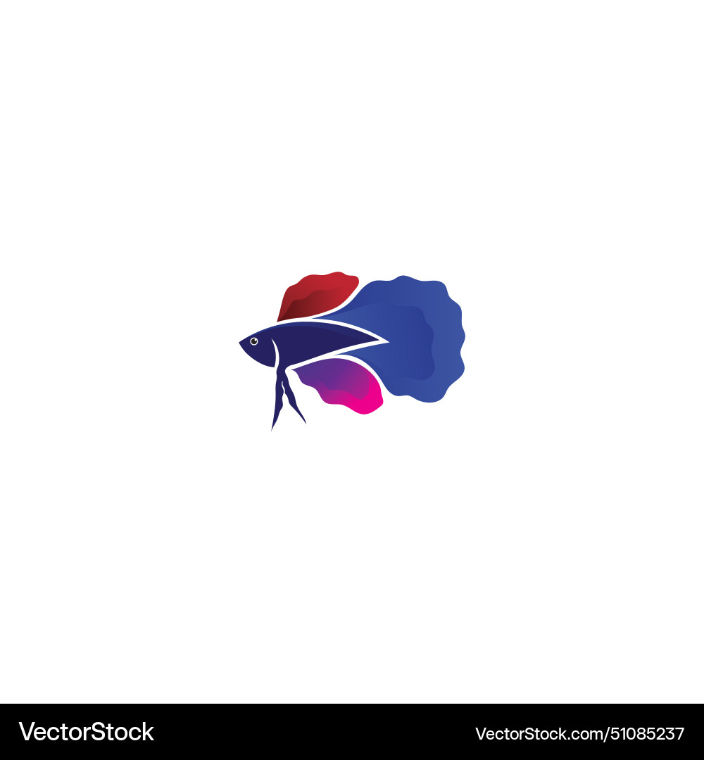 Fish animal aquatic logo beta design Royalty Free Vector