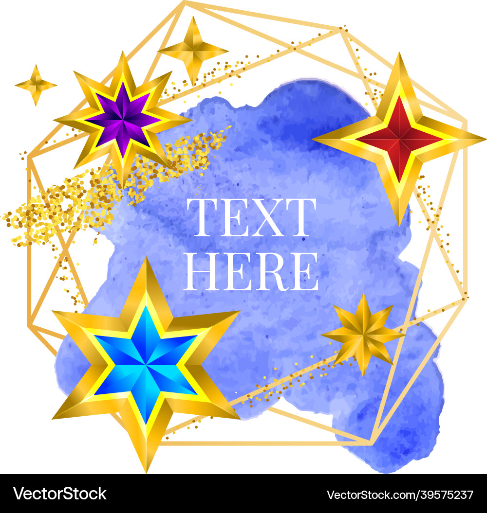 Gold frame paint hand painted brush stroke Vector Image