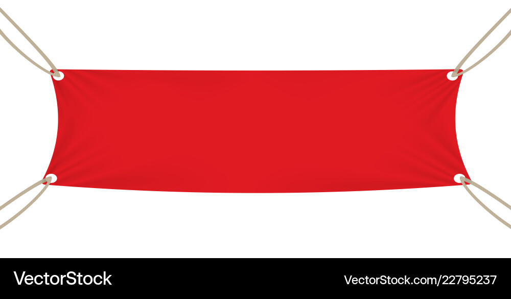 Red textile banner template Royalty Free Vector Image