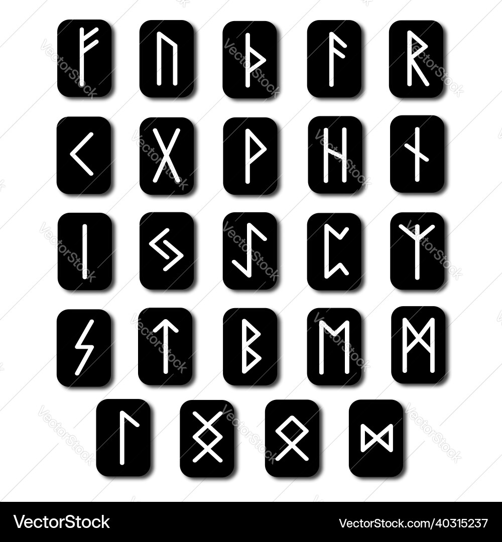 Rune Alphabet Set - Futhark Royalty Free Vector Image