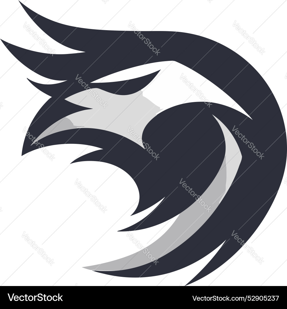 Shadow hawk predator logo night Royalty Free Vector Image