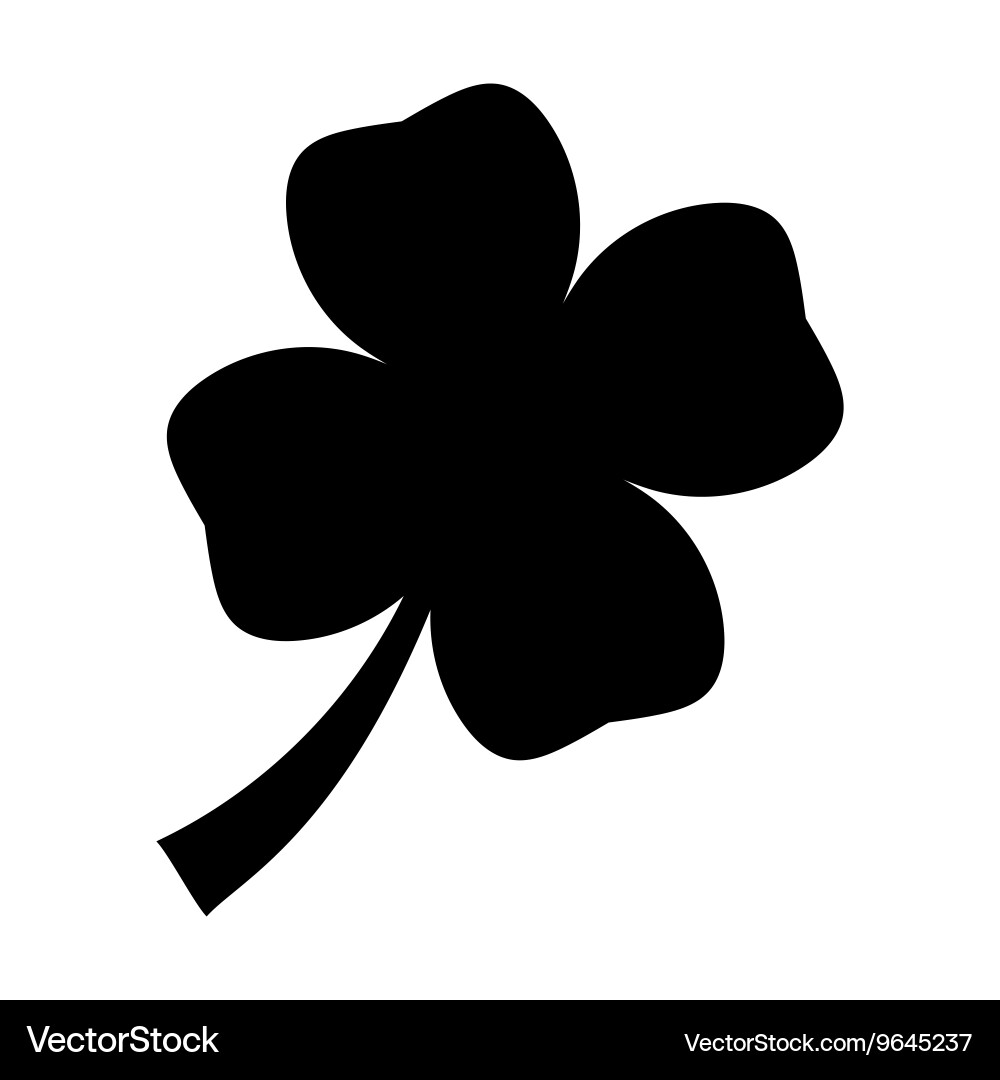 Silhouette leaf clover Royalty Free Vector Image
