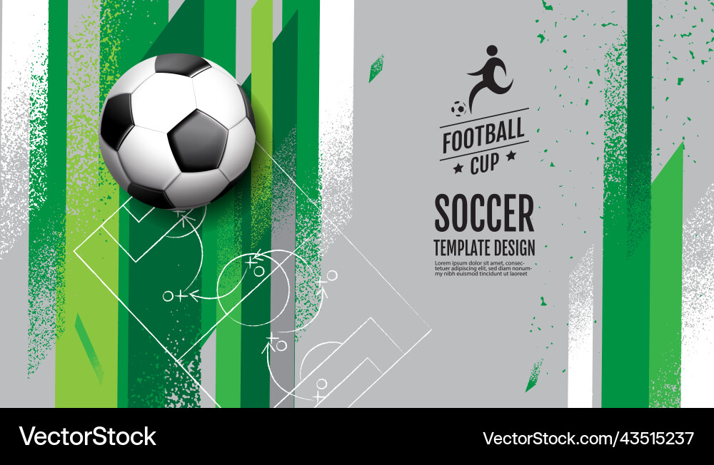 Soccer layout design football background Vector Image