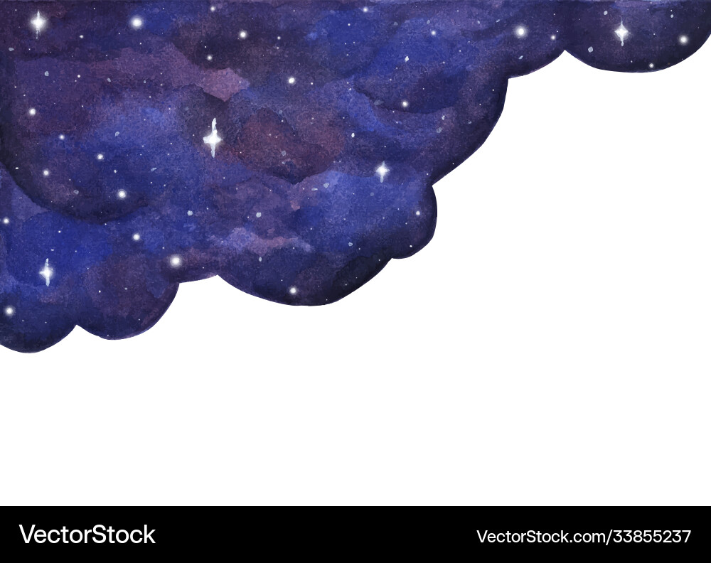 Watercolor night sky background with stars Vector Image