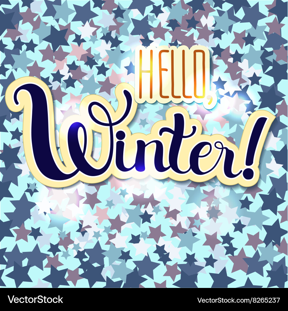 Winter Lettering Composition Royalty Free Vector Image