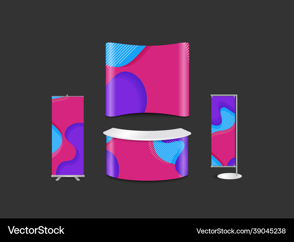 Advertising exhibition stand design with abstract Vector Image