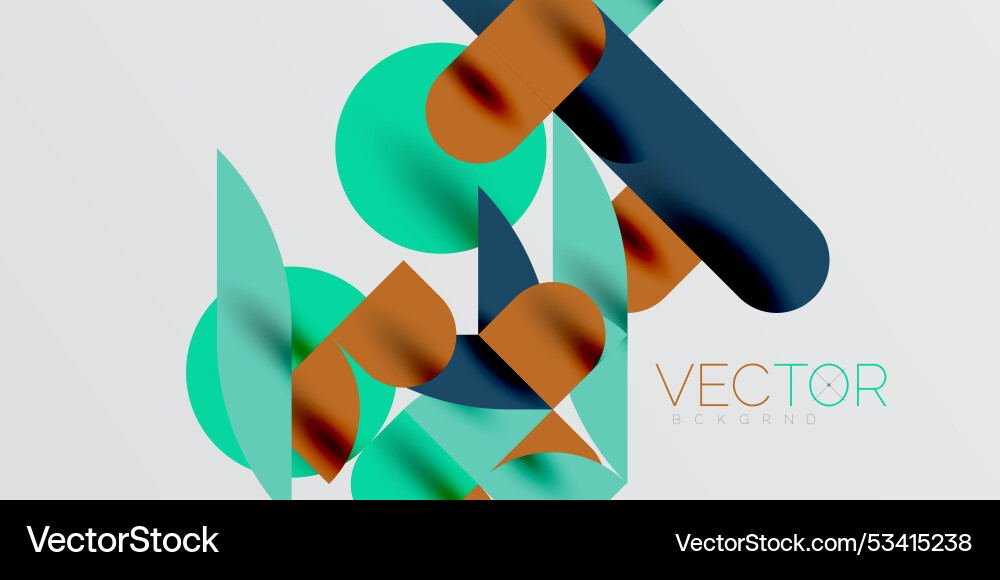 Circles semi squares and round shapes Royalty Free Vector