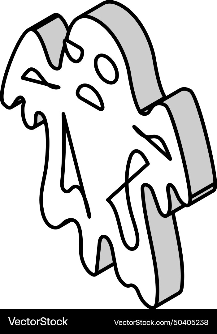 Creepy ghost isometric icon Royalty Free Vector Image