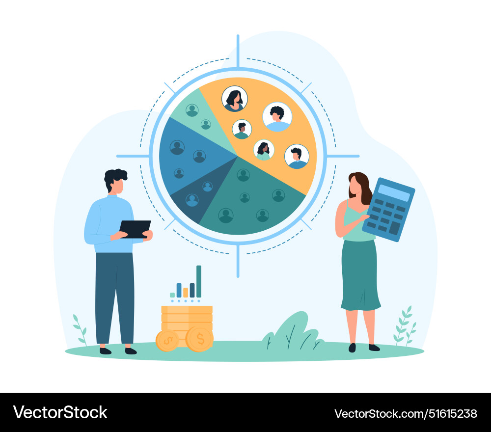 Customer segment analysis of marketing research Vector Image