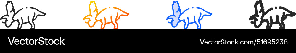 Dinosaur iconthin linear gradient blue stroke Vector Image