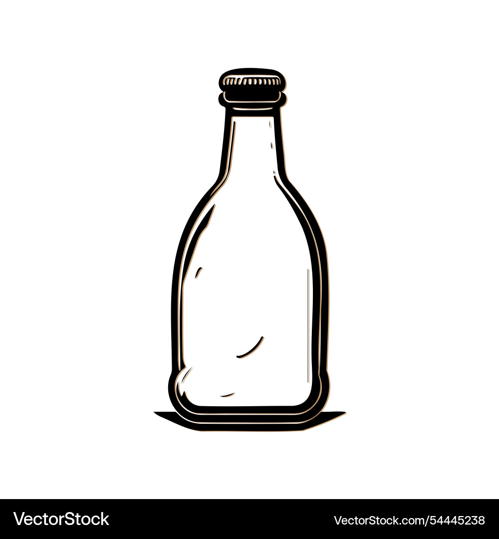 Empty glass bottle beverage container design Vector Image