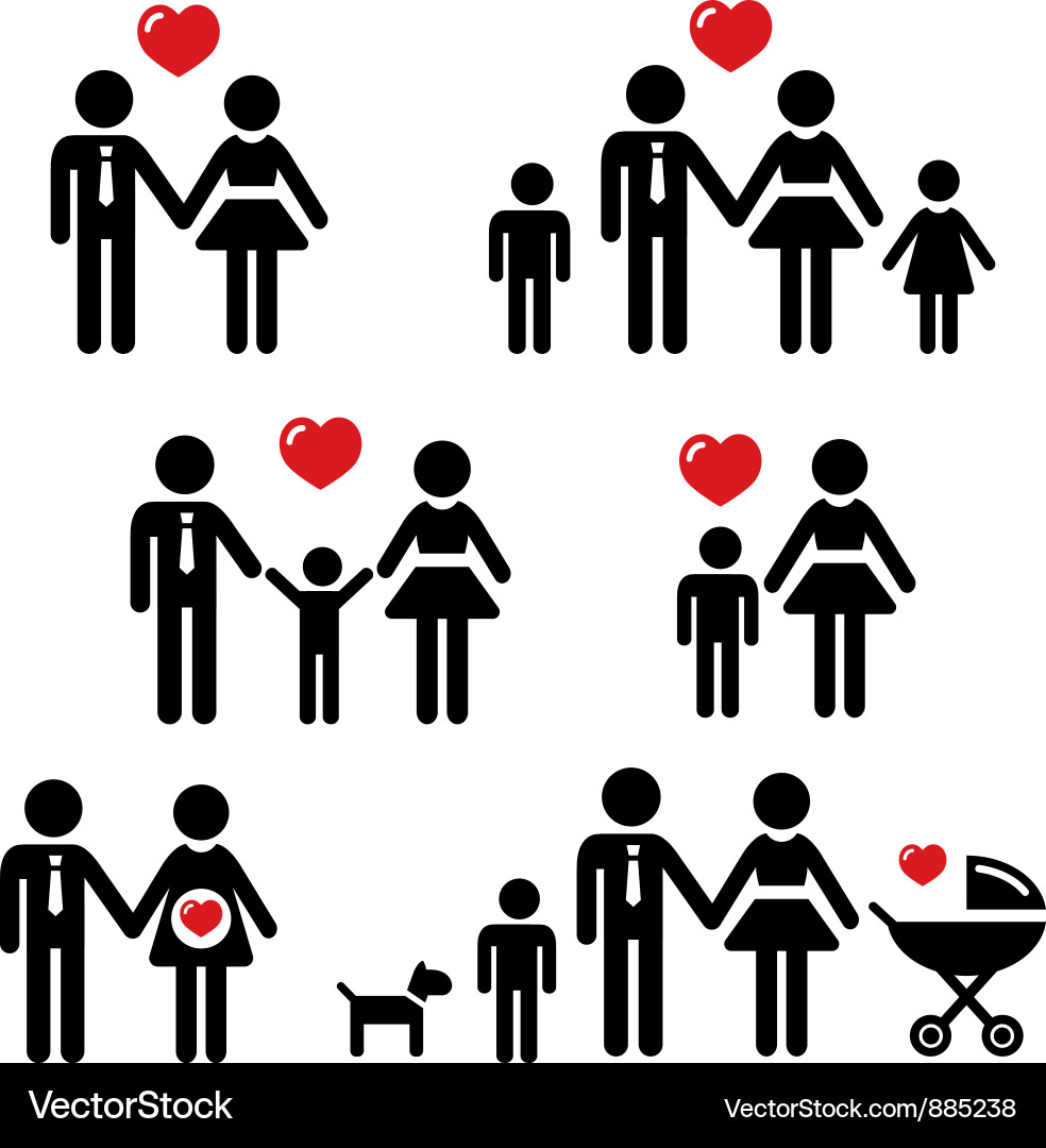 Family people icons Royalty Free Vector Image - VectorStock
