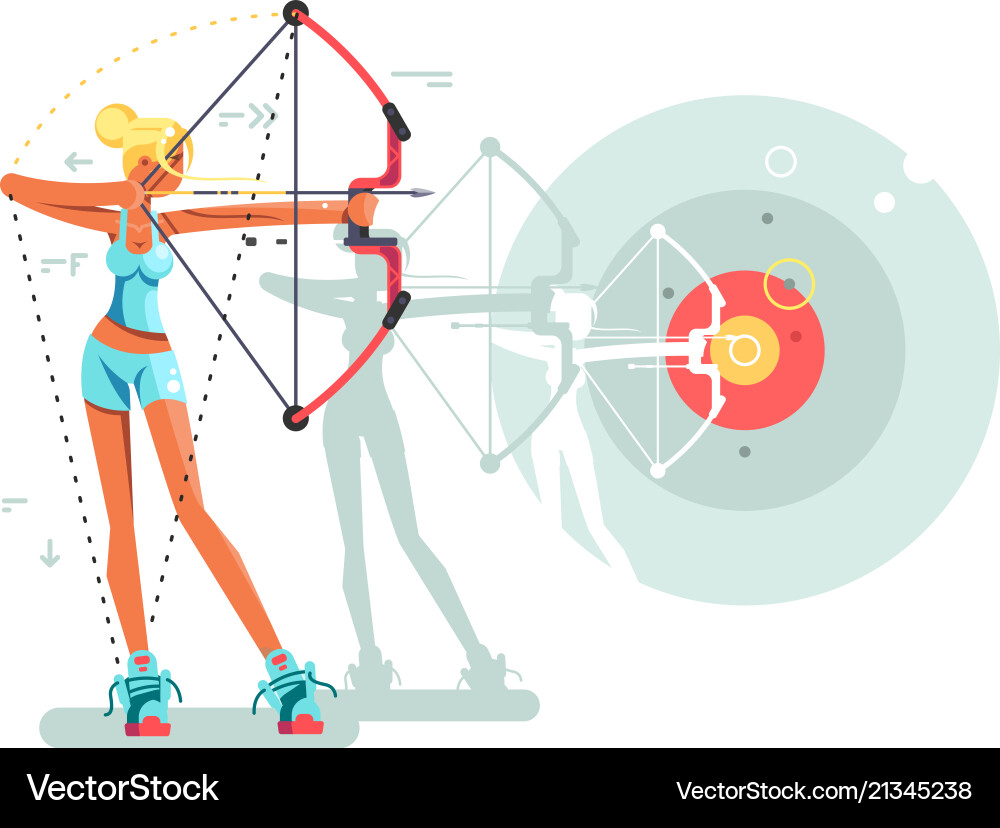 Female archer character Royalty Free Vector Image