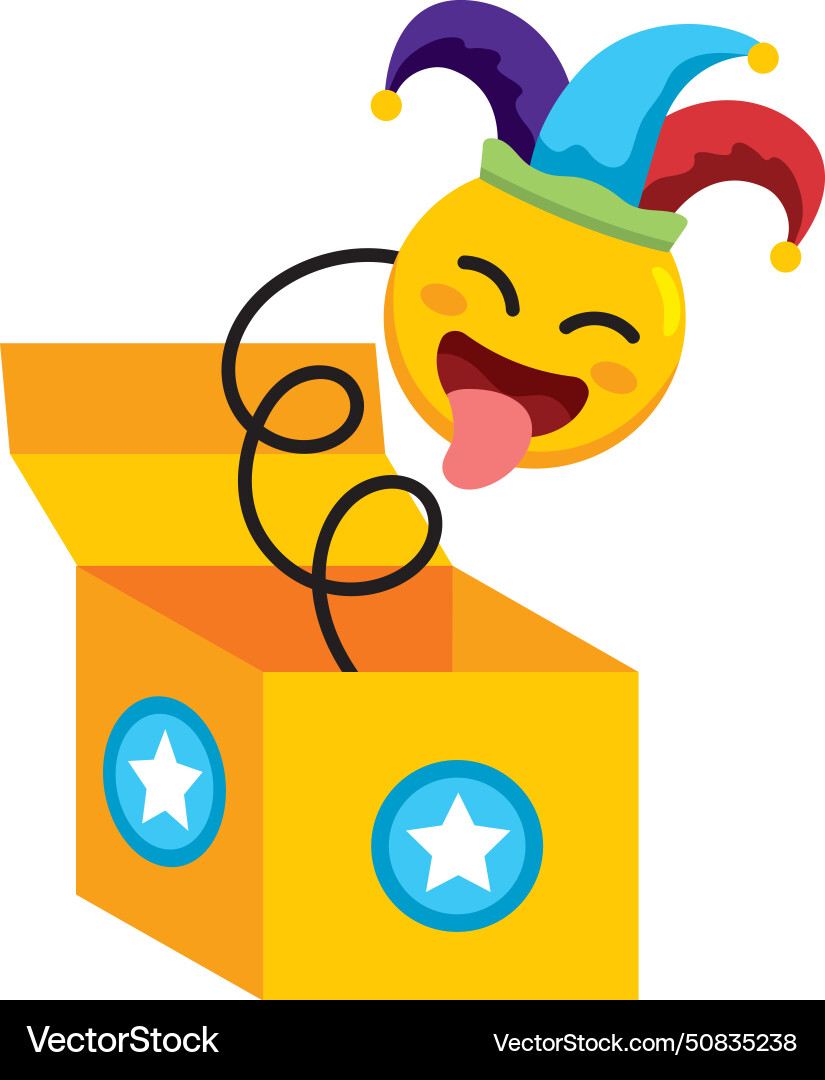 Fools day jester box Royalty Free Vector Image