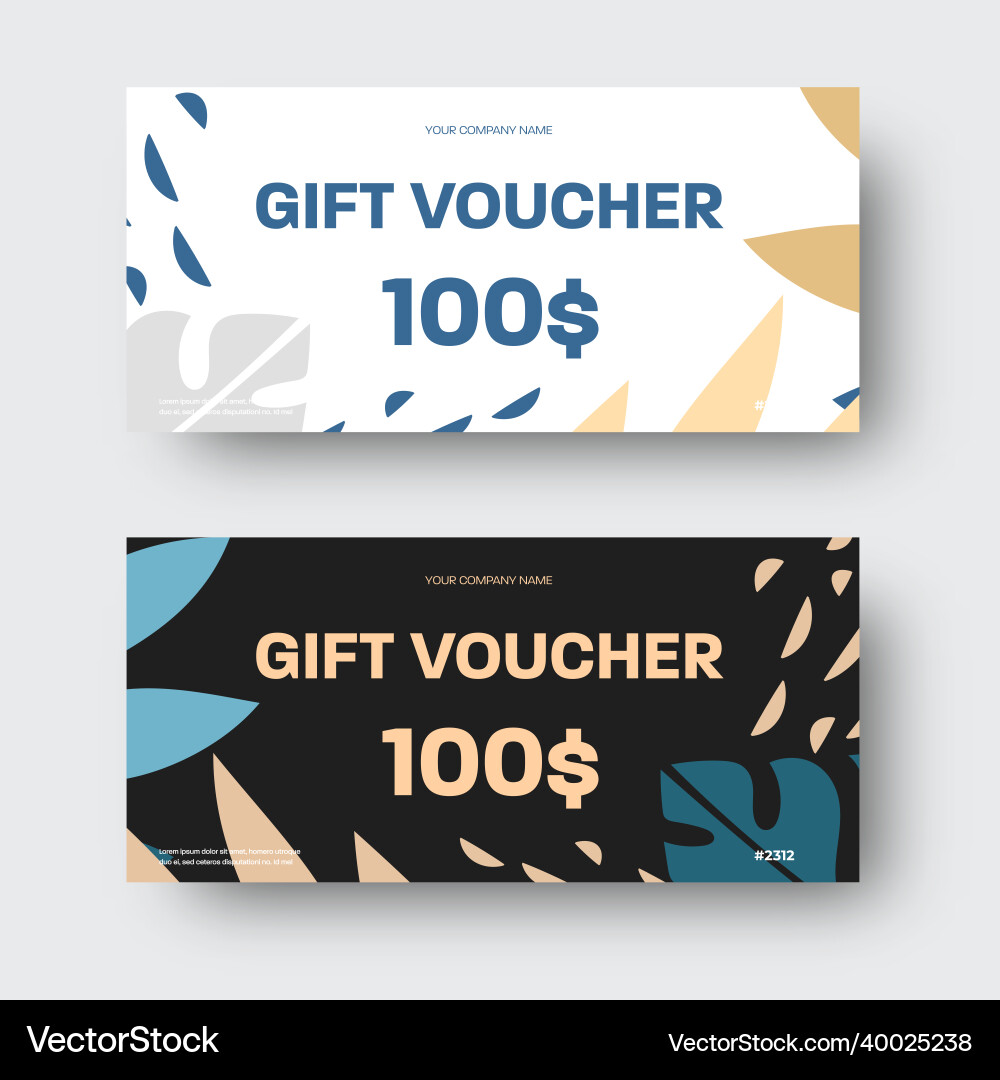 Gift voucher cover for discount certificate Vector Image