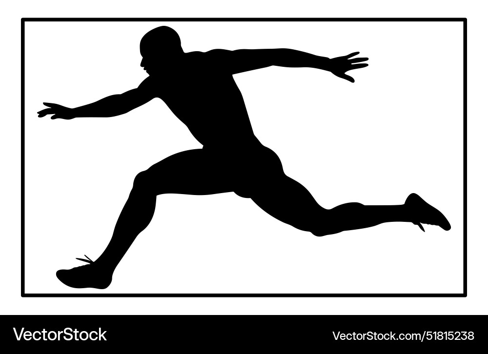 Hurdler silhouette on white background Royalty Free Vector