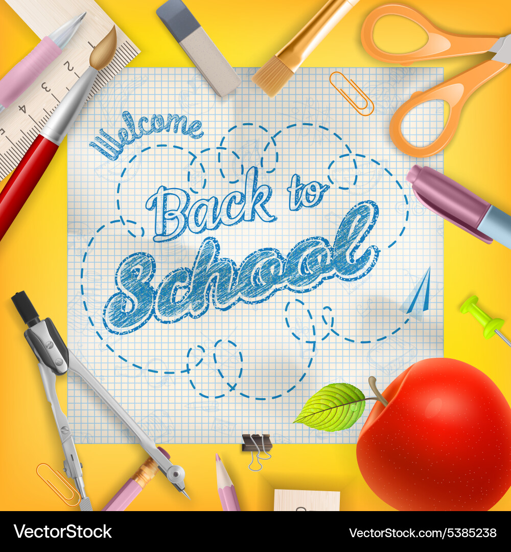 School season invitation template eps 10 Vector Image