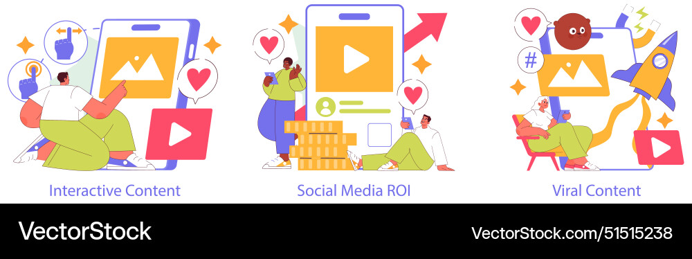 Social media marketing flat Royalty Free Vector Image