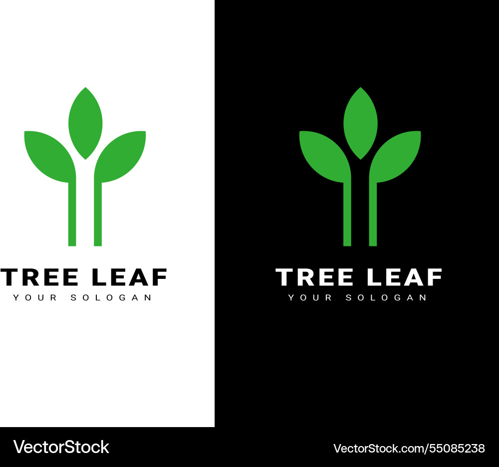 Tree leaf logo design Royalty Free Vector Image