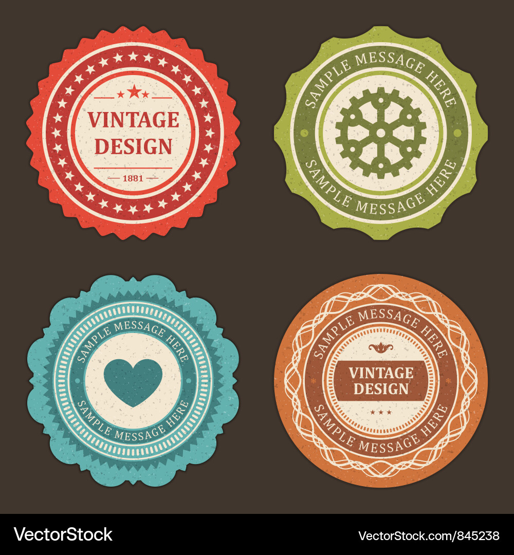 Vintage stickers and labels Royalty Free Vector Image