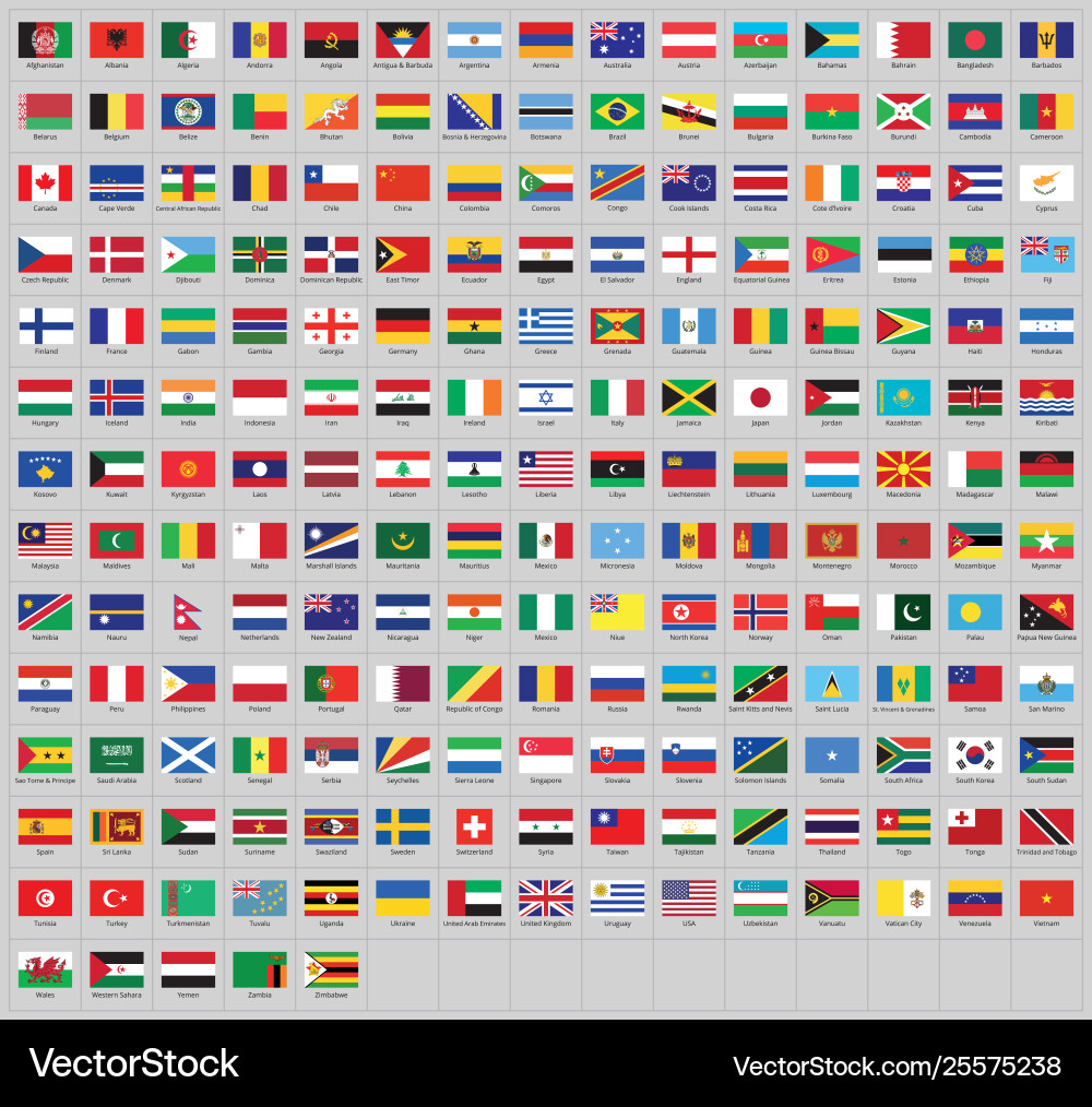 World Flags Collection – Royalty-Free Vector | VectorStock