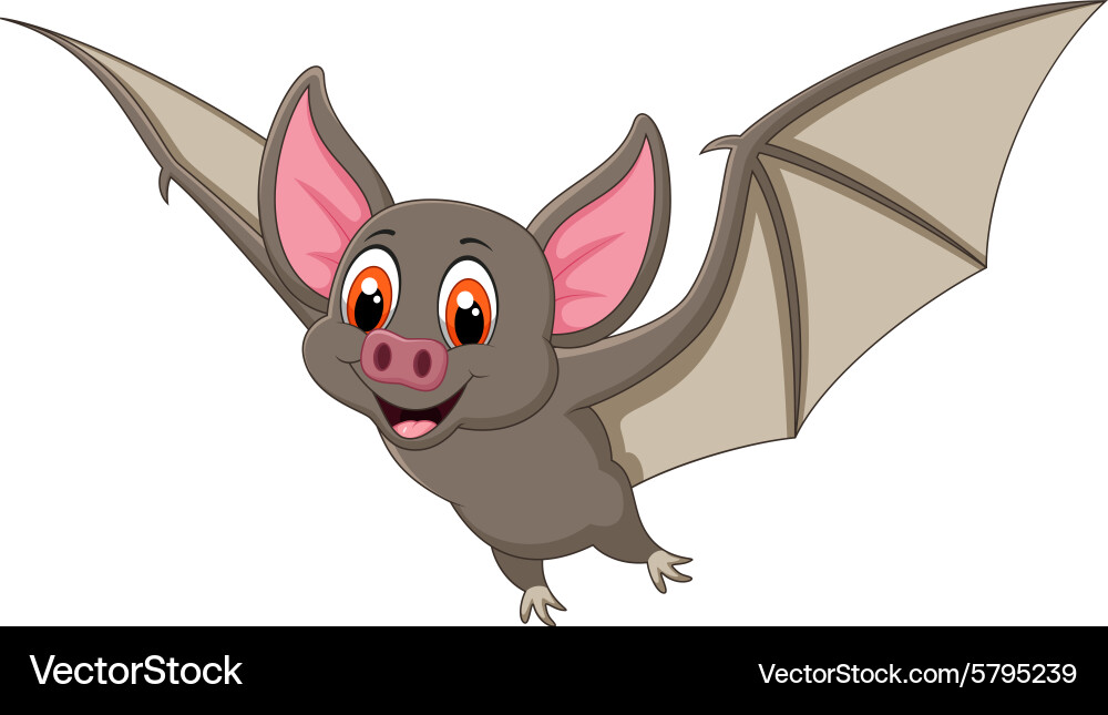 Bat cartoon flying Royalty Free Vector Image - VectorStock