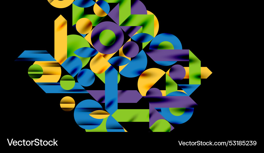 Colorful simple dynamic geometric forms circles Vector Image