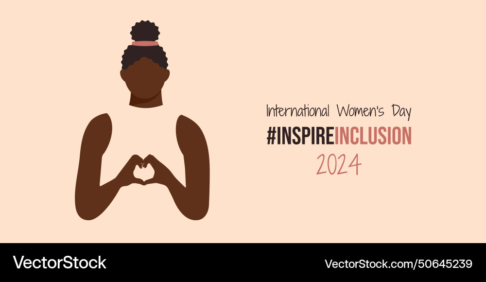 Inspire inclusion 2024 banner with attractive Vector Image