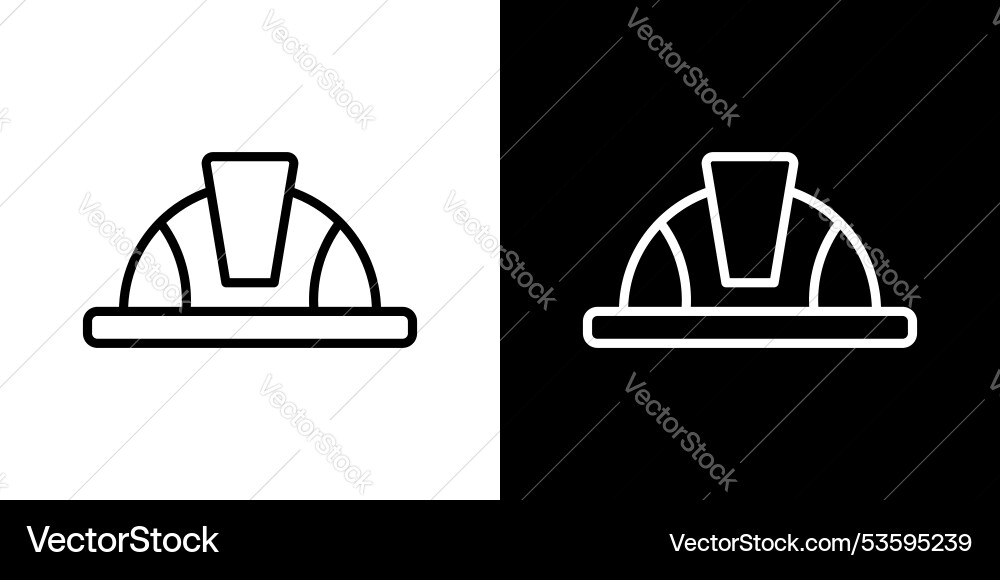 Safety helmet thin line icon set Royalty Free Vector Image