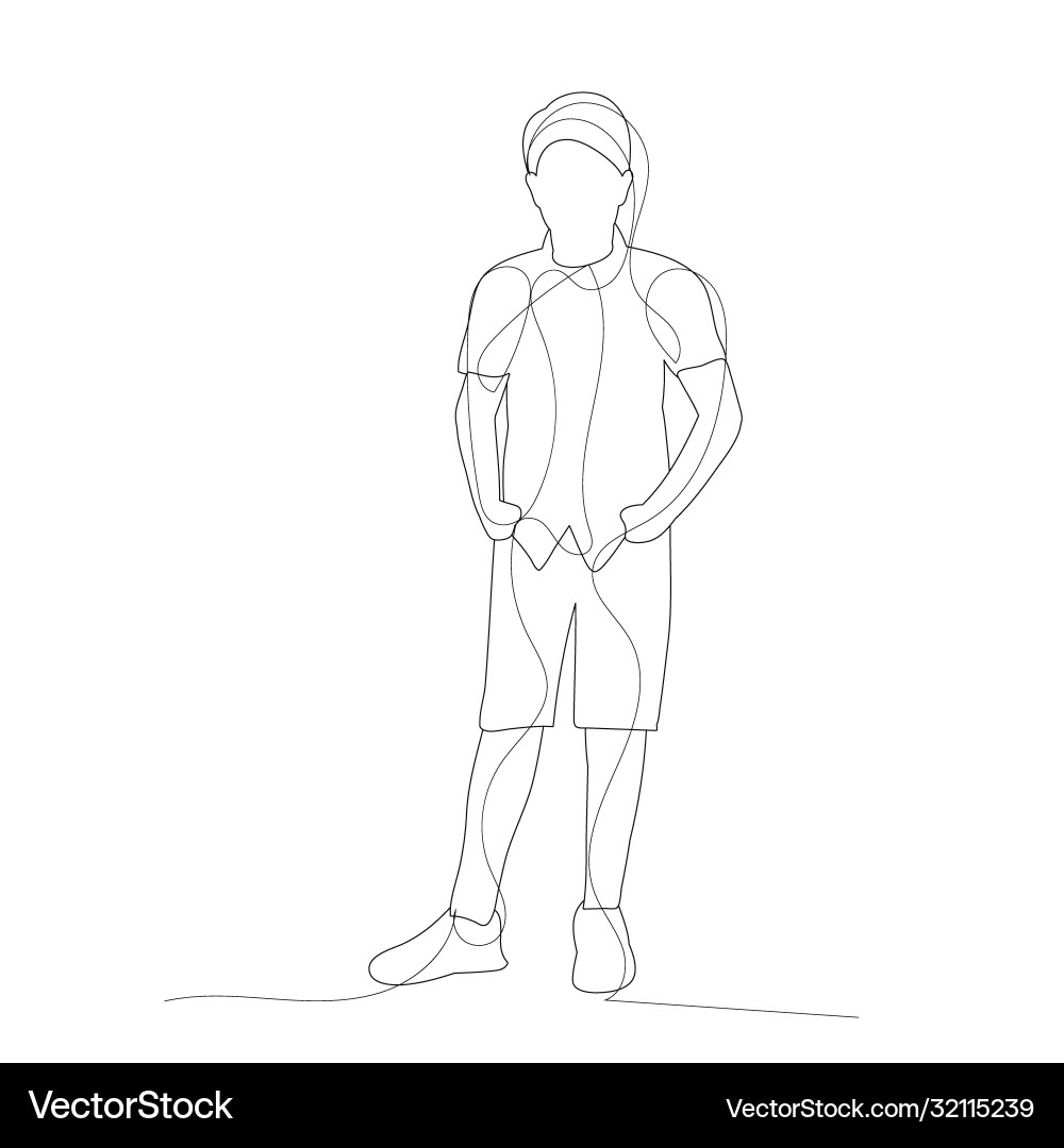 White background line drawing man sketch Vector Image