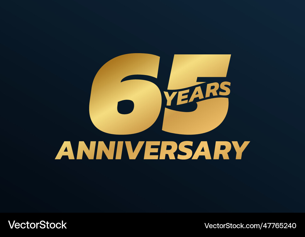 65th Birthday Anniversary Logo Royalty Free Vector Image