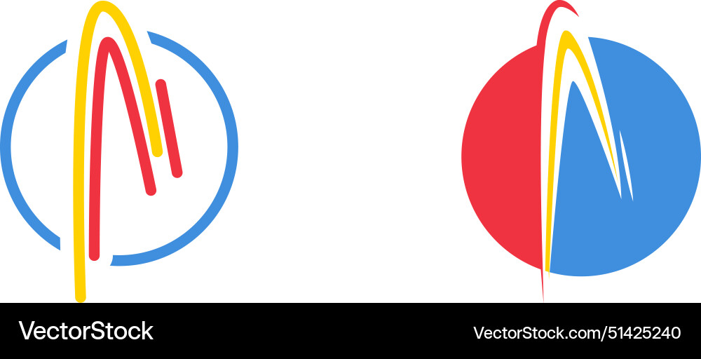 A arch logo design with icon set Royalty Free Vector Image