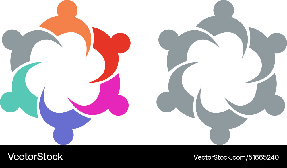 Coworking people team teamwork union logo Vector Image