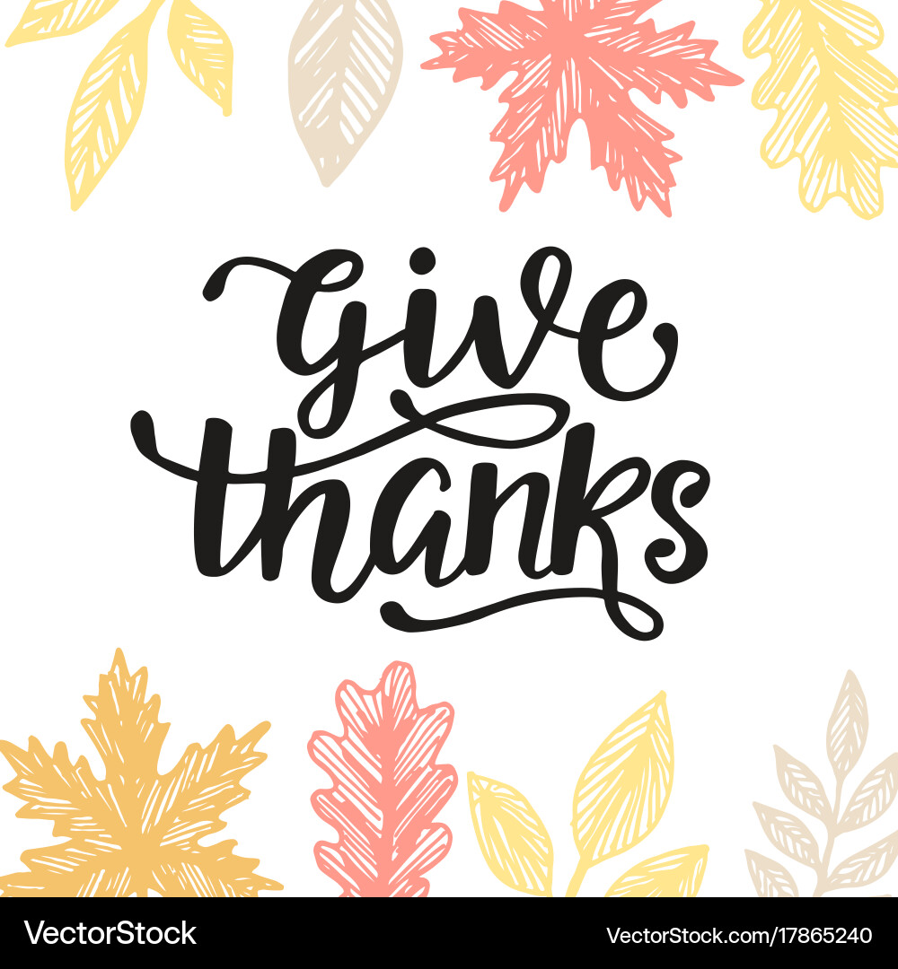 Give thanks thanksgiving day poster Royalty Free Vector