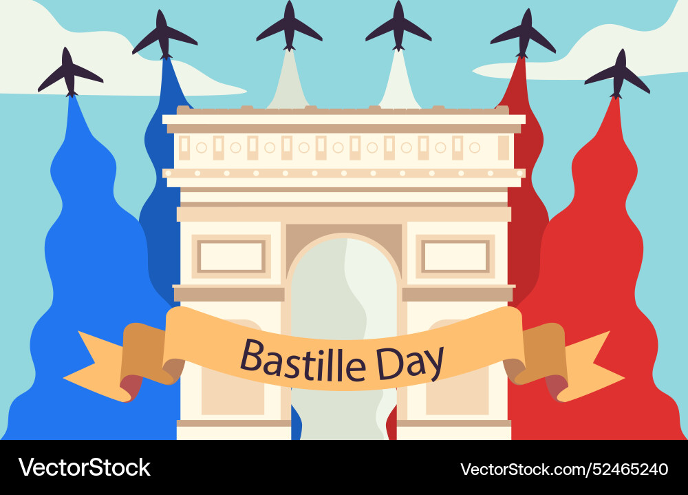 Hand drawn bastille day concept Royalty Free Vector Image