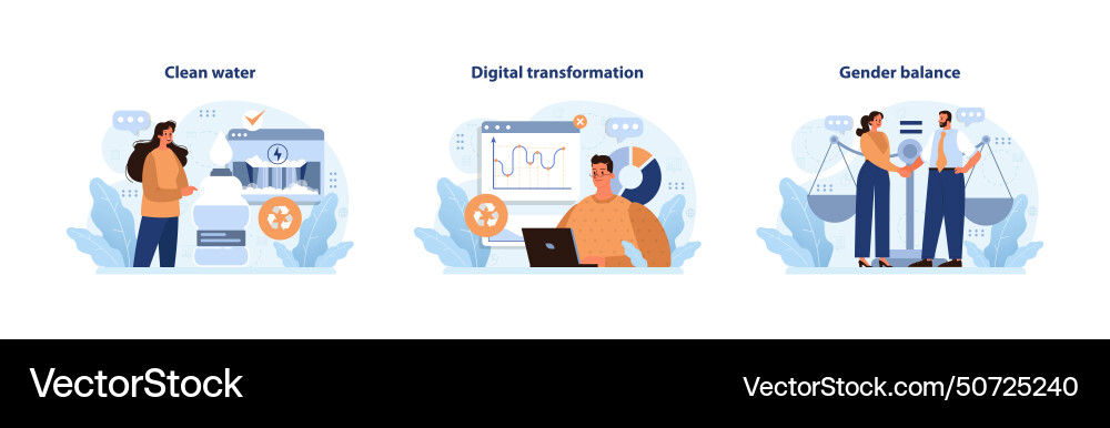 Sdg or sustainable development goals set global Vector Image