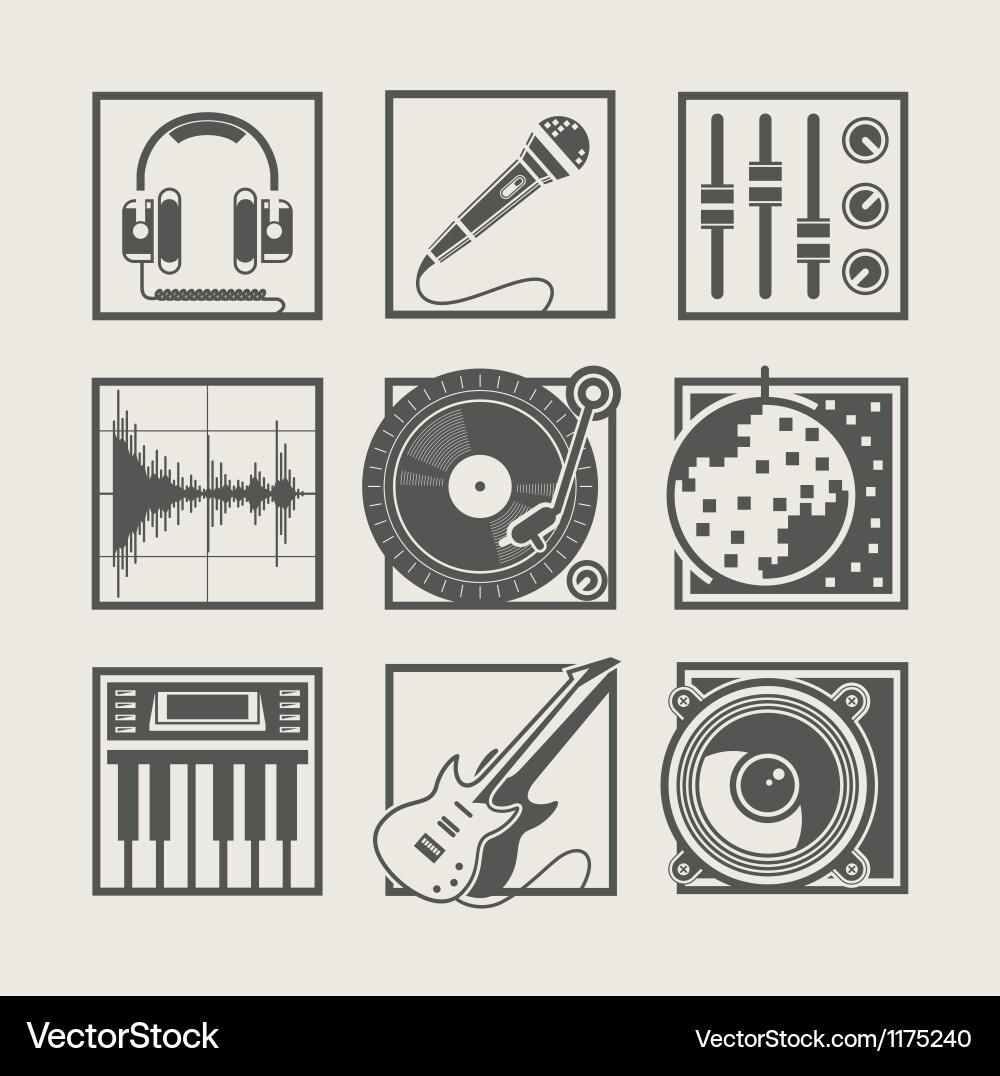 Set of music instruments Royalty Free Vector Image Set of music instruments Royalty Free Vector Image