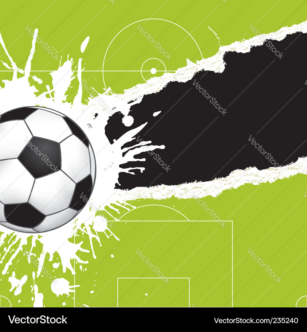 Torn Soccer Ball on Paper Royalty Free Vector Image