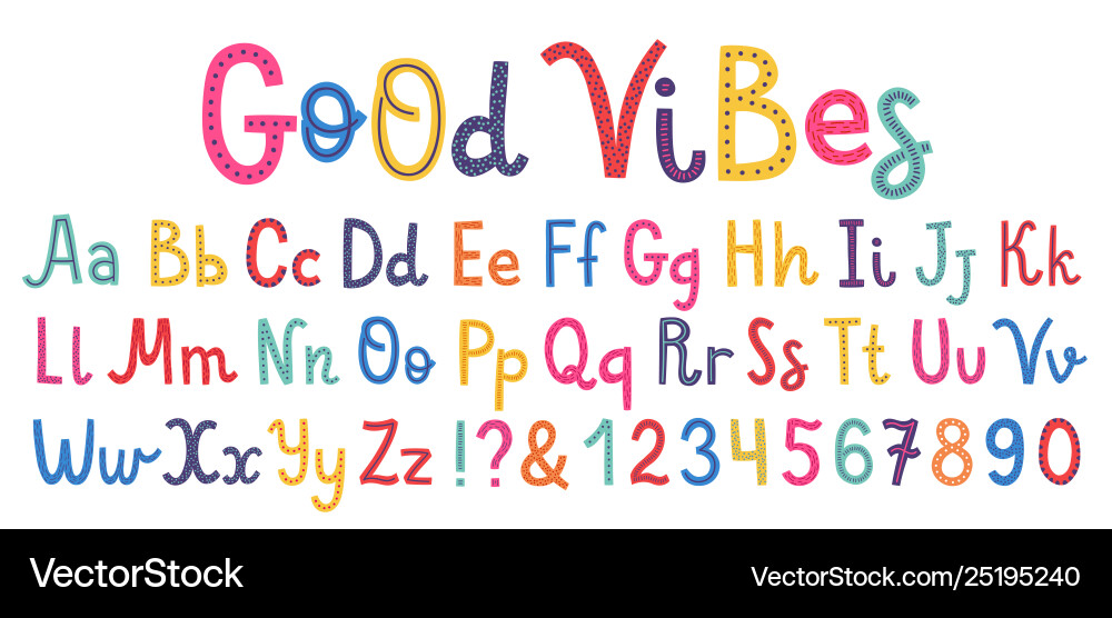 Uppercase and lowcase cute alphabet font Vector Image