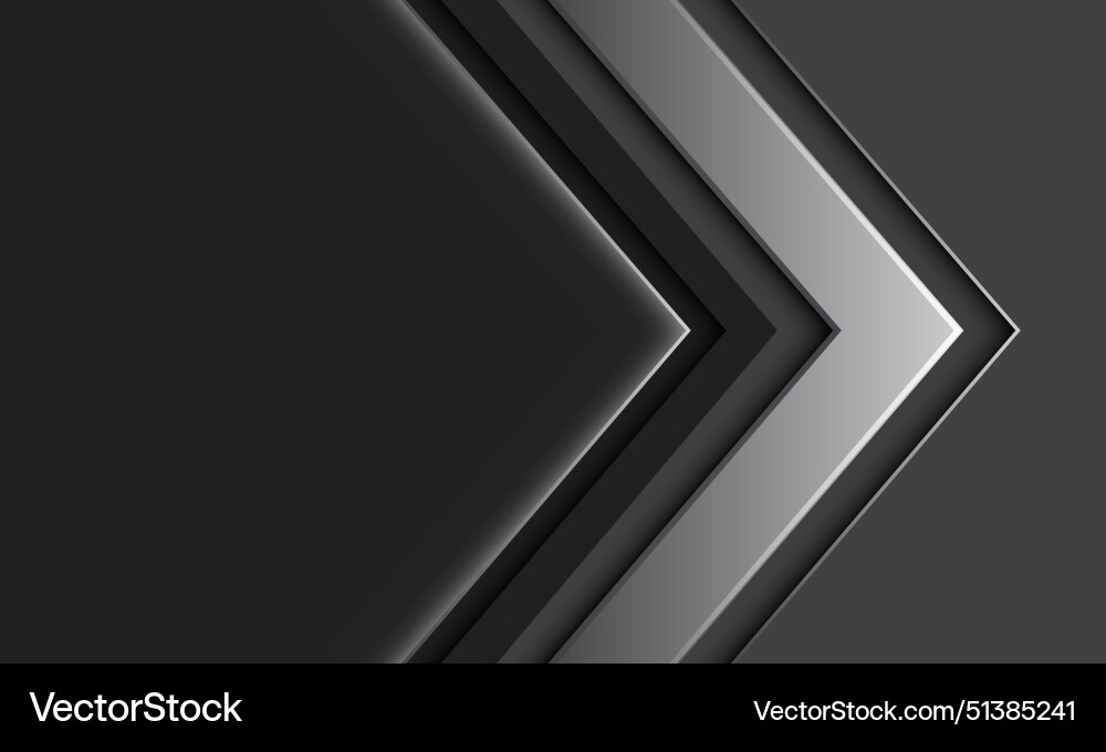 Abstract silver black arrow direction geometric Vector Image