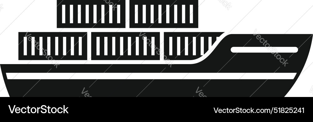 Cargo ship carrying freight container in black Vector Image
