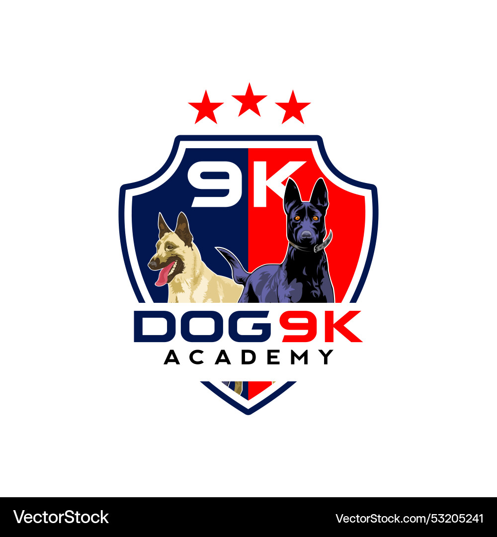 K9 dog unit logo design police training Royalty Free Vector