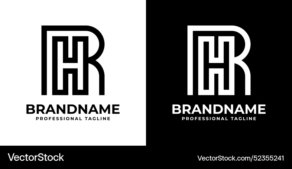 Letters rh monogram logo suitable for any Vector Image
